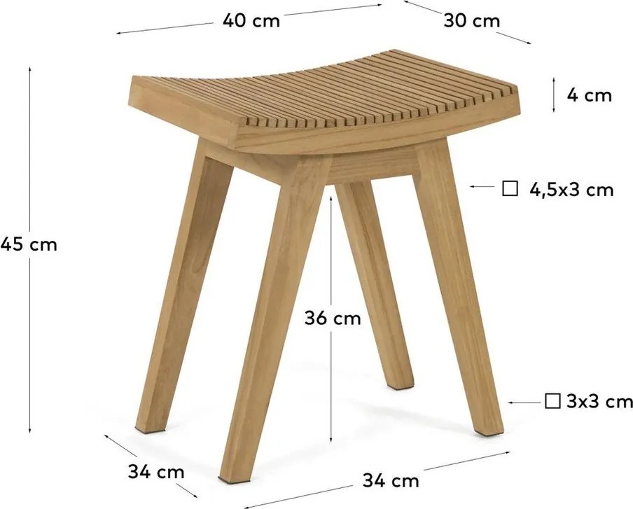 Stolička z teakového dřeva v přírodní barvě Vicentina – Kave Home