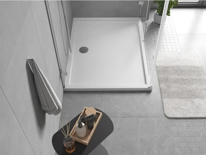 Mexen Flow obdélníkový sprchový kout slim 100 x 80 cm, bílý lesk - 46R108010