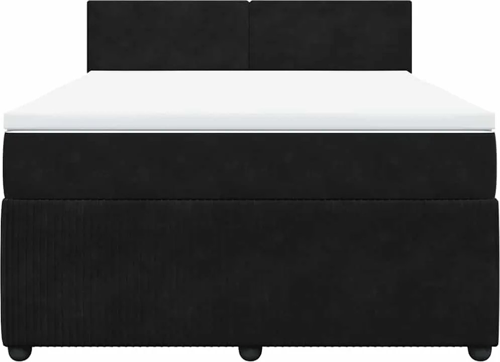 Box spring postel s matrací černá 140 x 190 cm samet 3290030