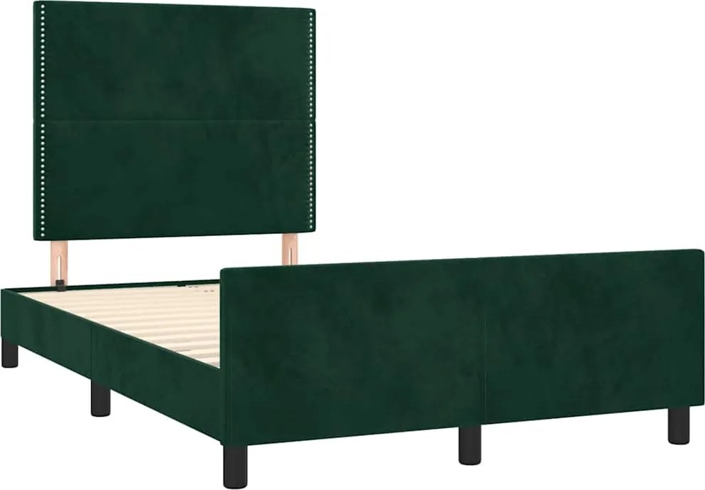 Rám postele bez matrace tmavě zelená 120 x 200 cm samet 3125687