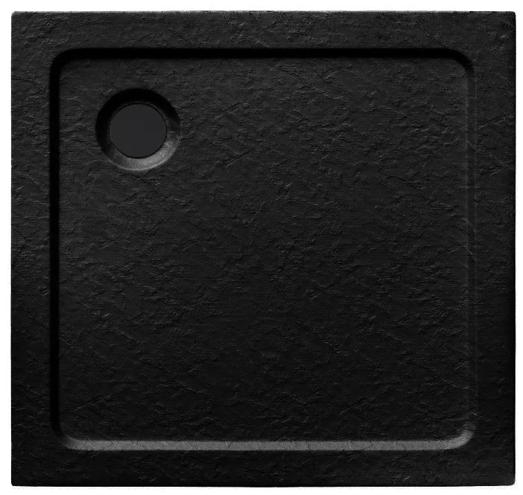 BPS-koupelny Čtvercová akrylátová sprchová vanička HYD-SSV-SILK 90x90 černá