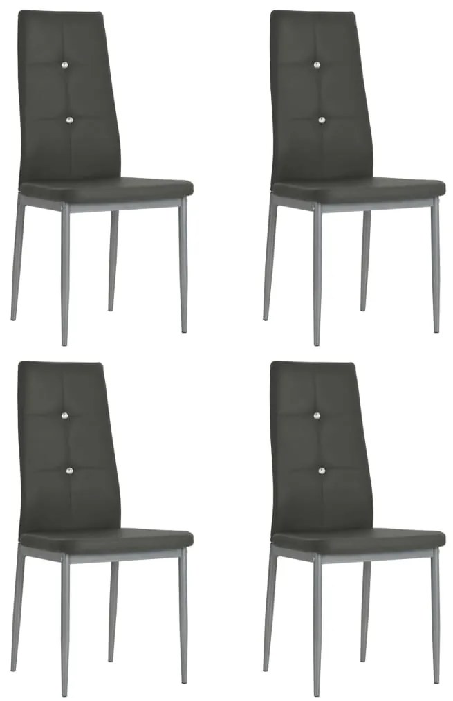 246186 vidaXL Jídelní židle 4 ks šedé umělá kůže