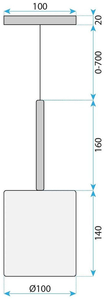 Toolight Závěsné skleněné osvětlení APP1702-1CP GREY B