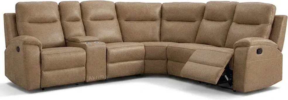 Sedací souprava MALAGA | 248x276 cm | UNIVERZÁLNÍ levá i pravá | s FUNKCÍ RELAX | hnědá látka | EXTRA POHODLNÉ