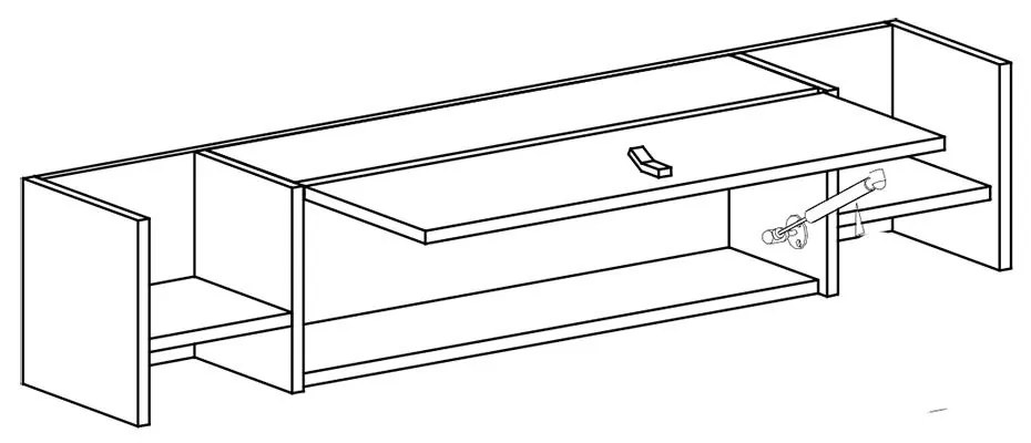 PLANET m | závěsná police PL12 | 125 cm | modrá/dub/bílá