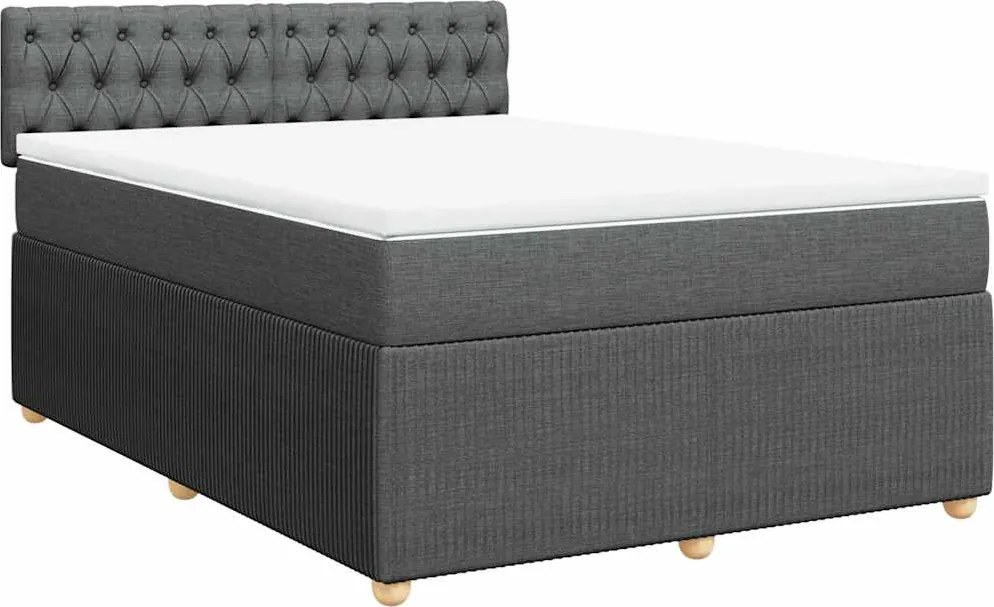 Box spring postel s matrací tmavě šedá 160x200 cm textil 3287515