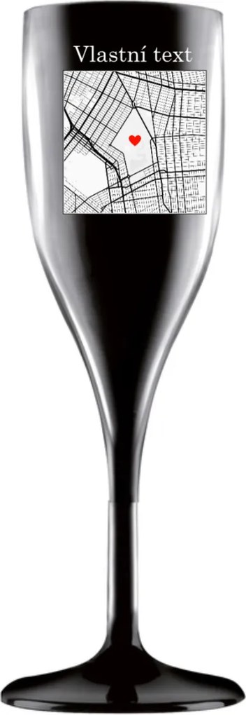 Personalizovaná nerozbitná prosecco sklenice s mapou