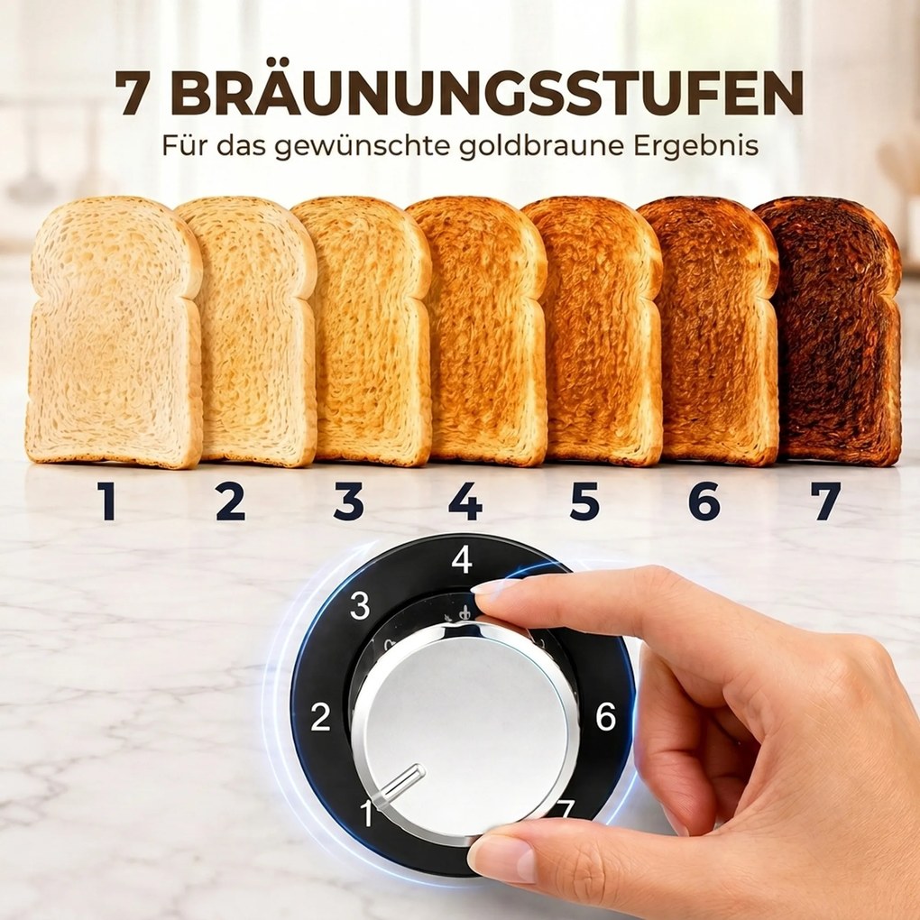 HOMCOM konvice a toastovač set s rychlovarnou konvicí 1,7 l a 7 stupni opečení pro snídaňový set v černé