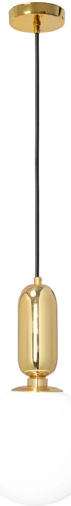 Toolight, Kovová stropní lampa skleněná APP474-1CP, zlatá, OSW-00606