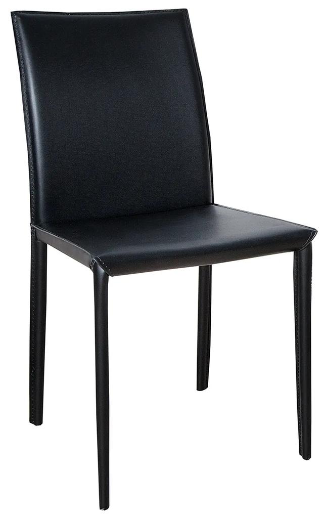 Noble Home Designová kožená jídelní židle ZORO, černá