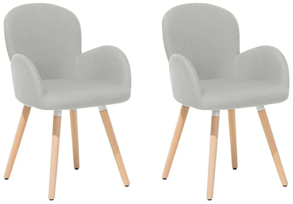 Dvě čalouněné židle v šedé barvě BROOKVILLE Beliani