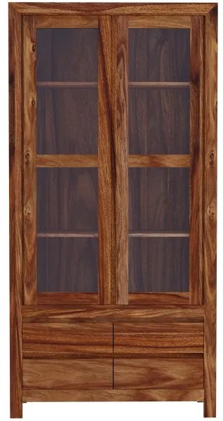 Indický nábytek - Vitrína Gani 100x200x45 z indického masivu palisandr Natural