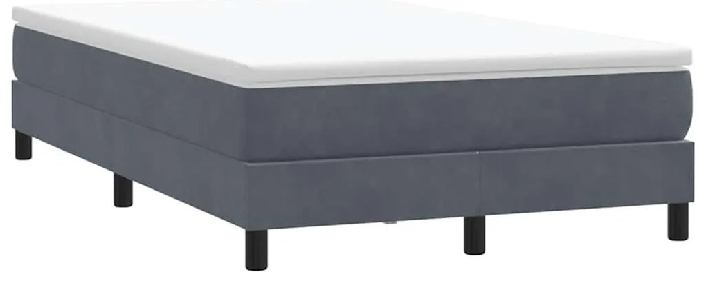 Postel Box Spring bez matrace tmavě šedá 120x210 cm samet 3315820