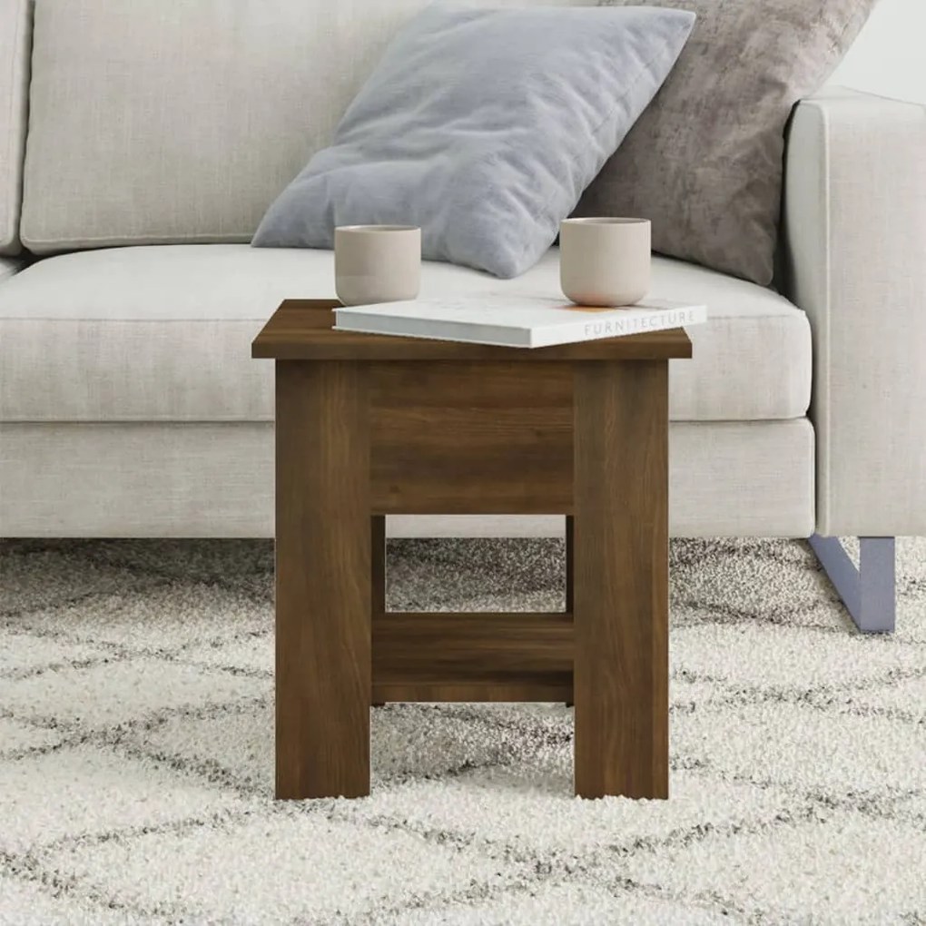 Konferenční stolek hnědý dub 40 x 40 x 42 cm kompozitní dřevo - Default Title