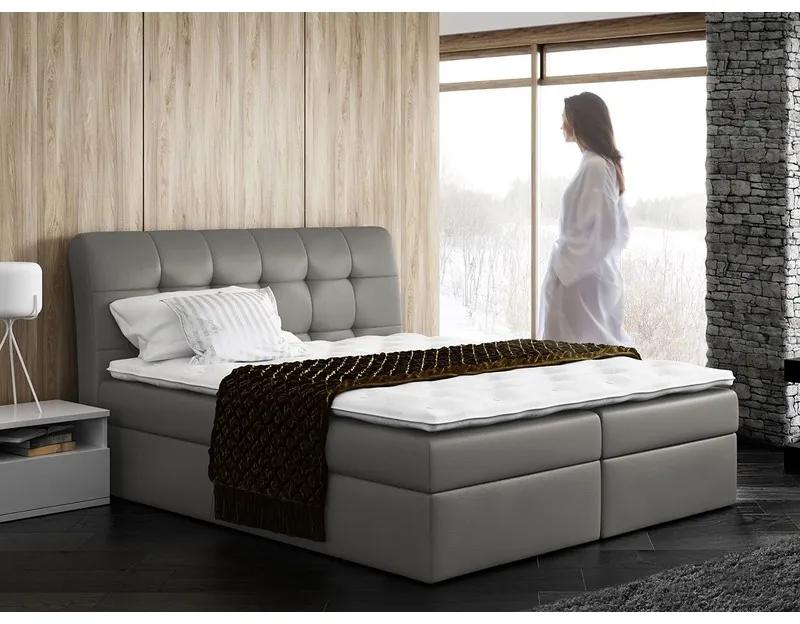 Kontinentální postel Limbo, Rozměr postele: 160x200, Barva:: ekokůže Soft 011 (černá)