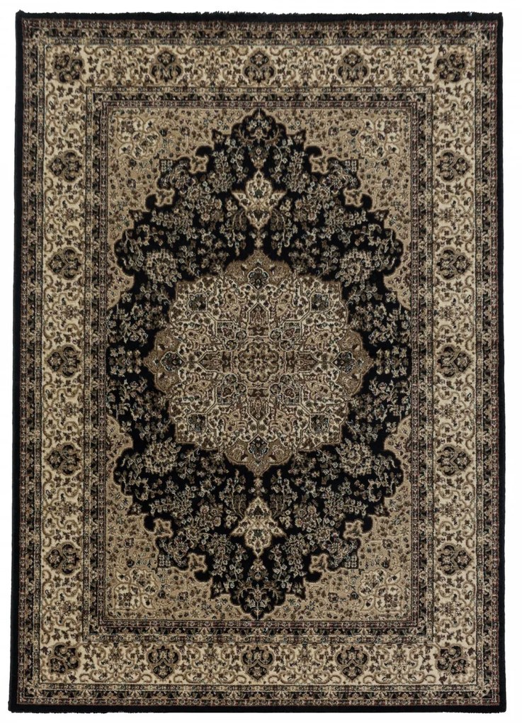 Ayyildiz, Kusový koberec Kashmir 2608 black, 80x150, černá, chodba / předsíň