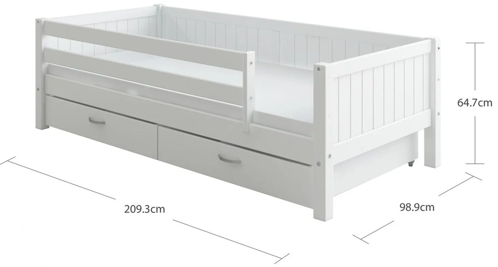 FN Postel se zábranou a úl. prostorem Romantic 444 bílá