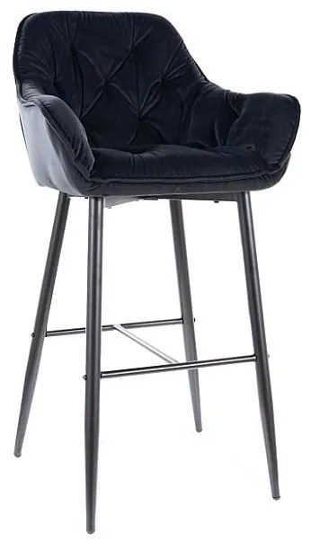 Bradop Židle barová čalouněná DONA podnož černá kovová Z216 | Látka: 141 - Monolith-141,Provedení: CM - CM