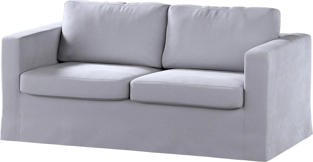 Potah na pohovku IKEA Karlstad 2-místná , nerozkládací, dlouhý barva šedá látka lesklé, sametová