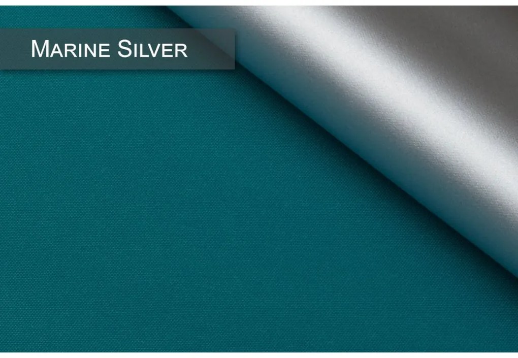 Dekodum Termoizolační roleta v bílé kazetě, barva látky Marine Silver Šířka (cm): 99, Výška (cm): Standardní (do 150 cm), Strana mechanismu: Práva