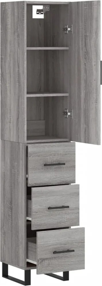 Skříň highboard šedá sonoma 34,5 x 34 x 180 cm kompozitní dřevo 3198879