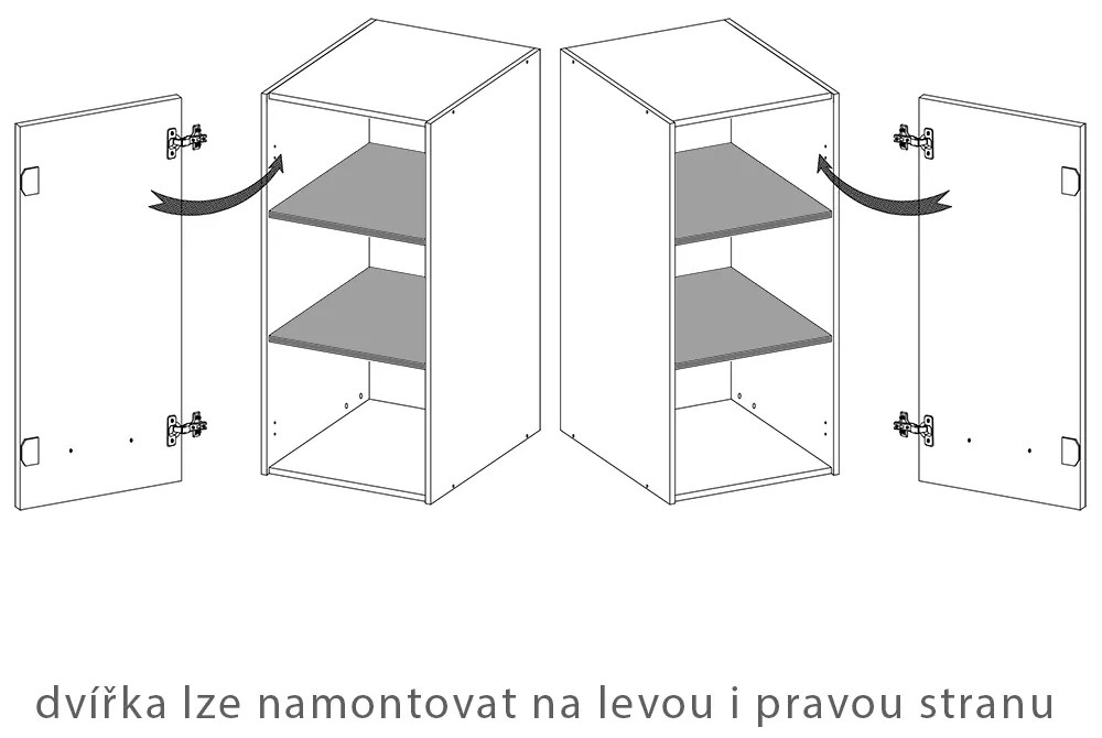 GLAMOUR b | horní skříňka GLA-33G | 50 cm | bílá mat