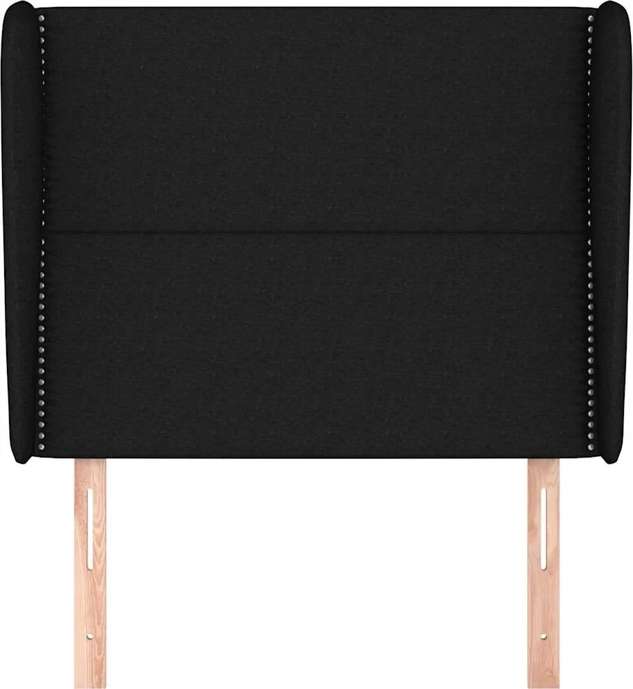 Čelo postele typu ušák černé 103x23x118/128 cm textil 3117808