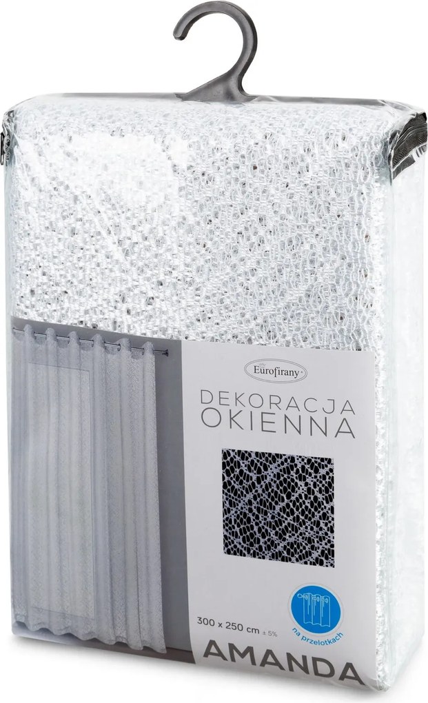 ZÁCLONA NA KROUŽCÍCH AMANDA 300 CM X 250 CM CM BÍLÁ