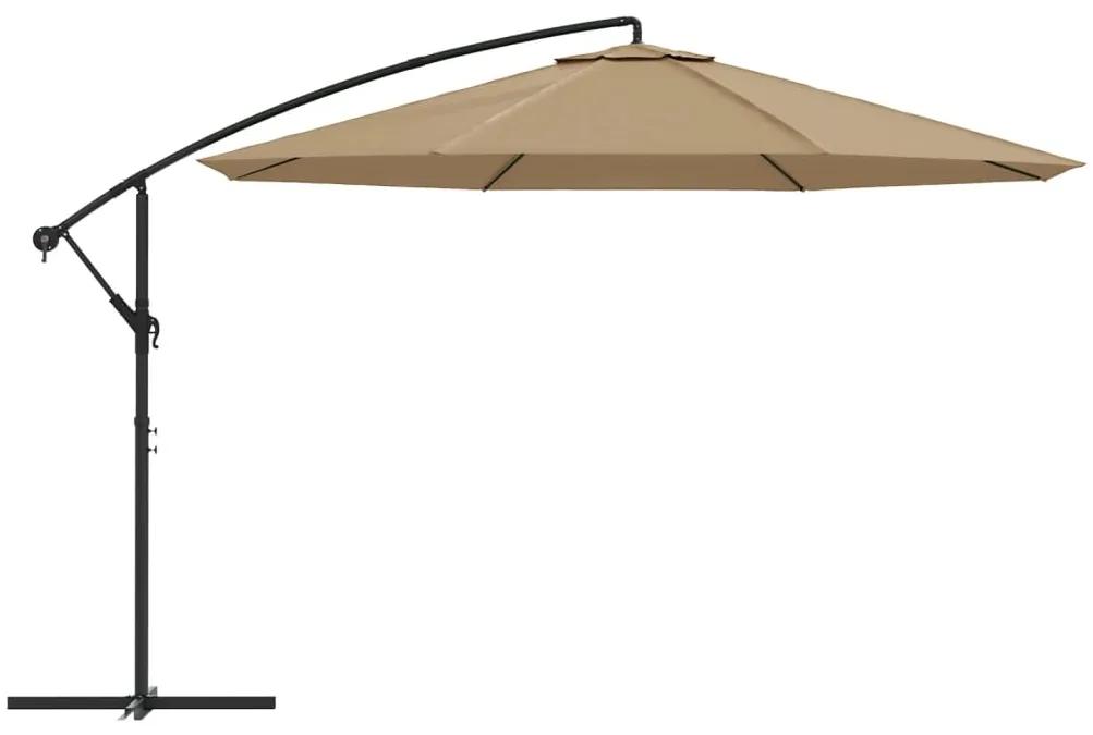 Konzolový slunečník s hliníkovou tyčí 350 cm barva taupe,  44506