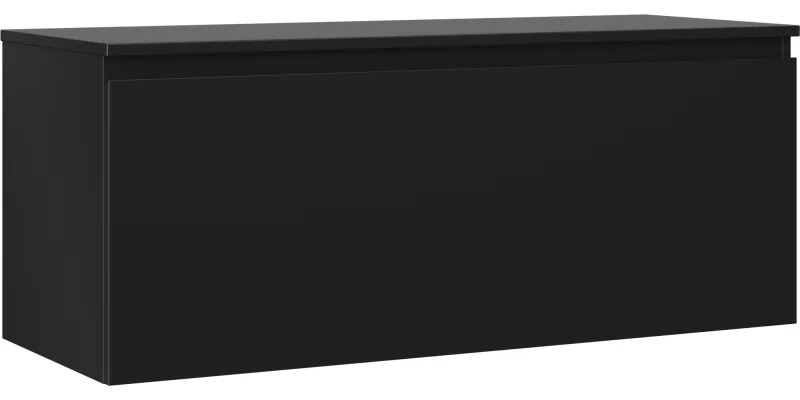 Mexen Orio koupelnová skříňka pod umyvadlo 120 cm s deskou, 1 zásuvka, černá mat - 91A10-12047-1-BFC71