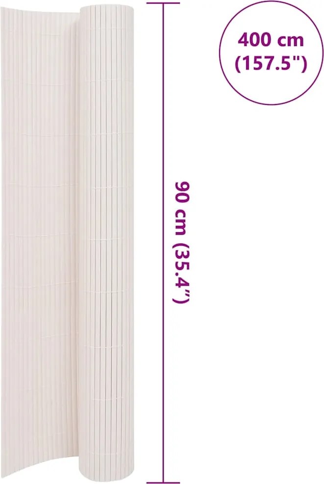 Oboustranný zahradní plot 90 x 400 cm bílý 317146