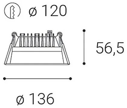 LED2-LED Stmívatelné koupelnové podhledové svítidlo ZETA LED/15W/230V 4000K IP44