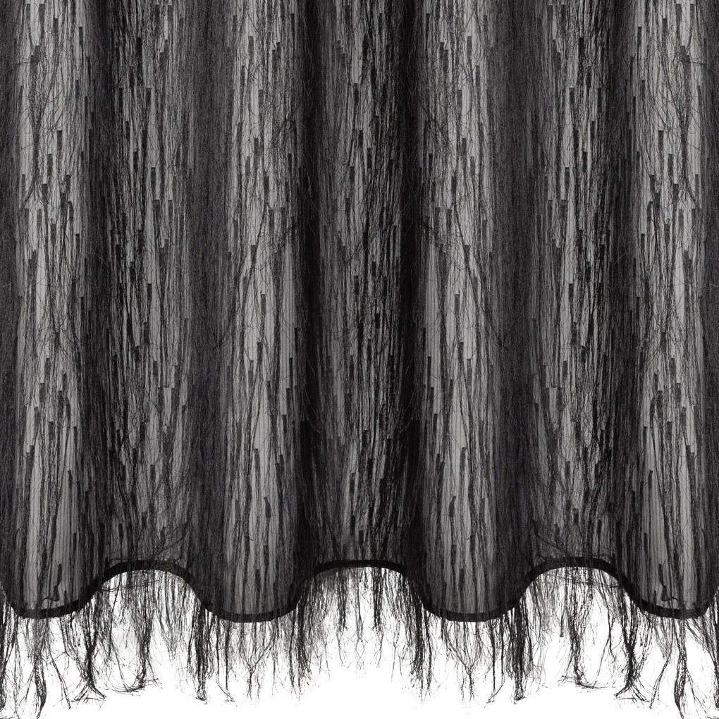 ZÁVĚS NA KROUŽCÍCH AURORA 140X250 CM ČERNÁ