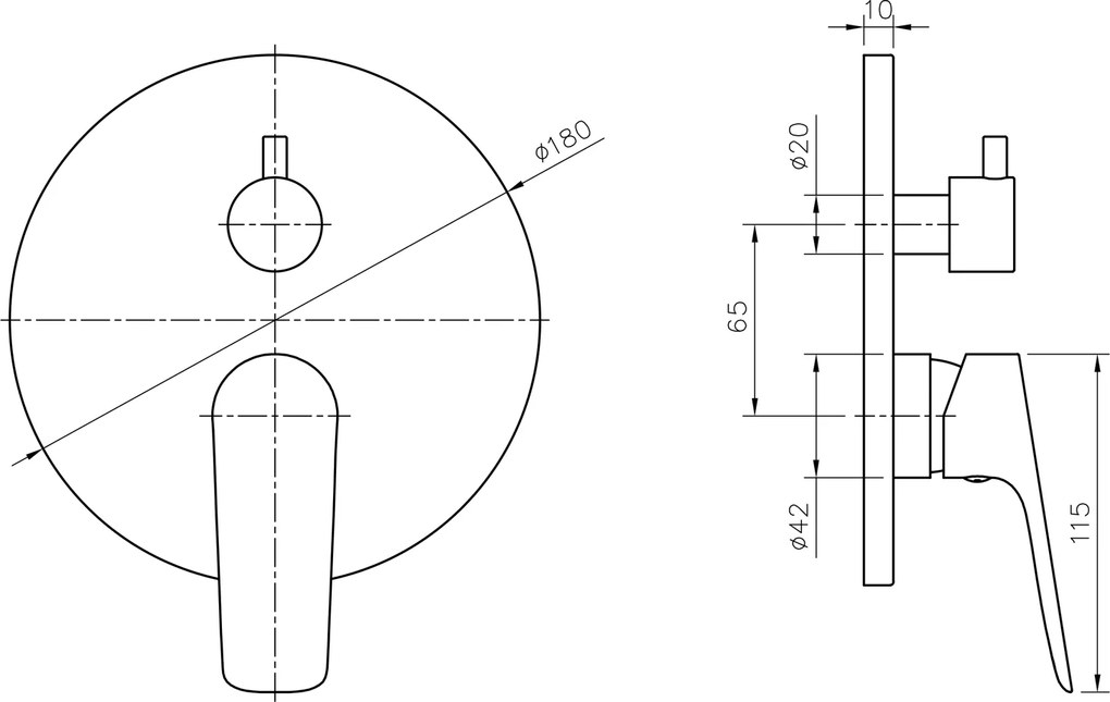 Bruckner Bruckner, SCHMITZ podomítková sprchová baterie, 2 výstupy, chrom, 863.042.1