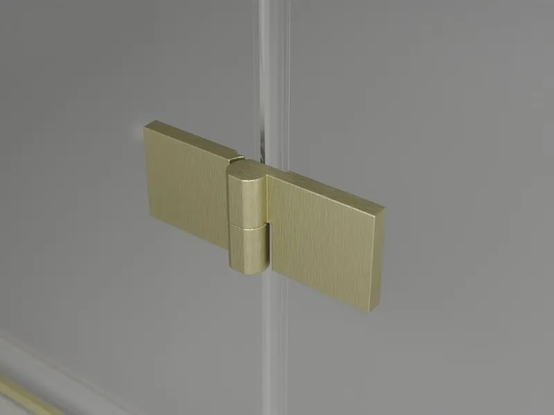 Mexen Lunar sprchové dveře pant pravý 140 cm, transparentní, zlaté kartáčované - 834S-140-050-55-00-P