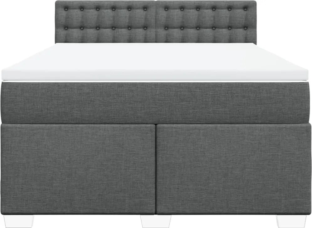 Box spring postel s matrací tmavě šedý 140 x 190 cm textil 3288198