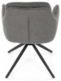 Jídelní židle 180° otočná lanýžová voděodolná látka, černý kov DCH-P3174 GREY2