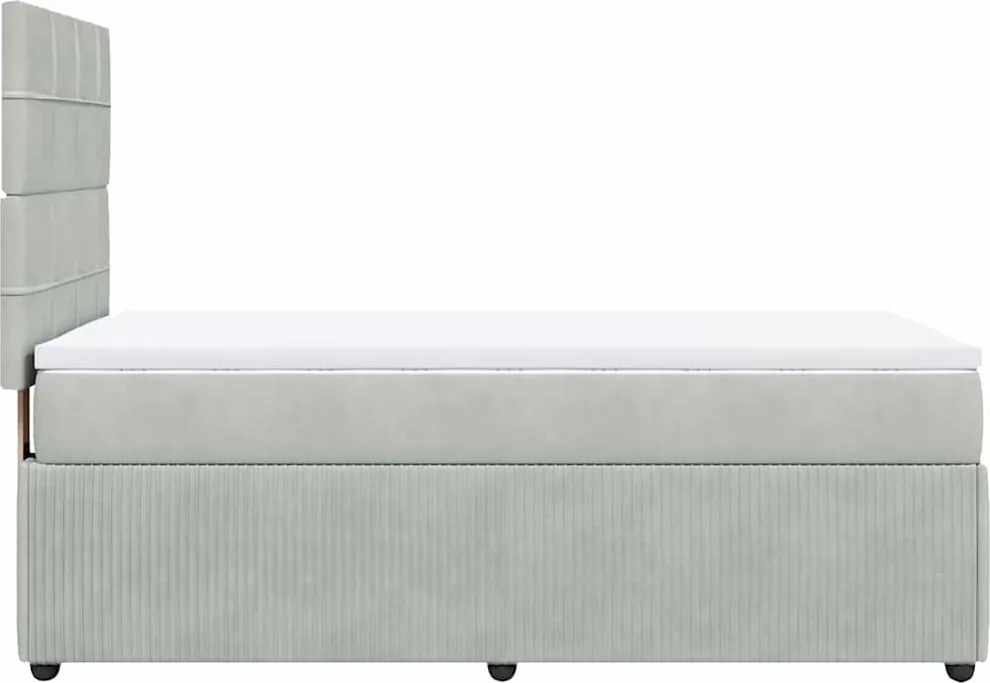 Box spring postel s matrací světle šedá 90x190 cm samet 3294514