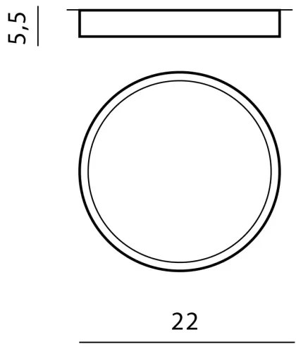 LED stropní svítidlo Monza R 22 3000K bílé