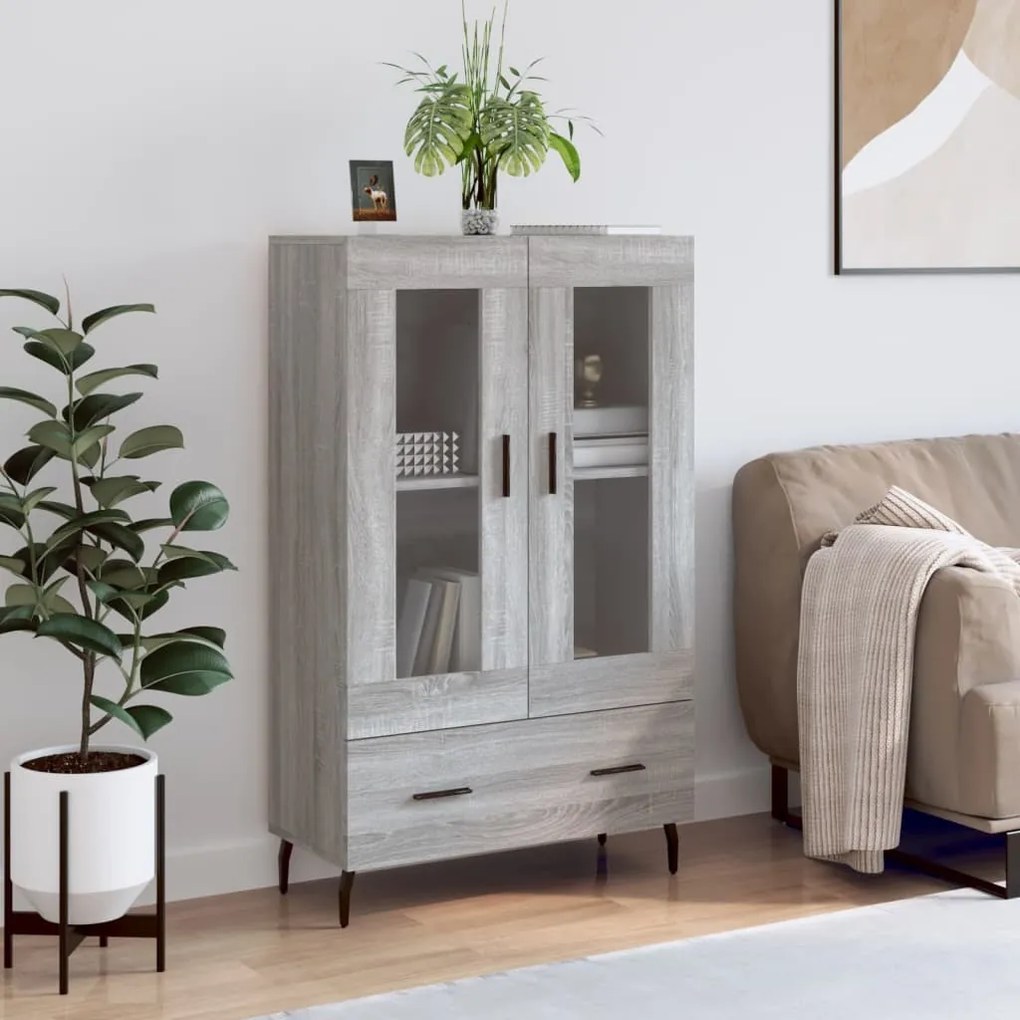 vidaXL Skříň highboard 69,5 x 31 x 115 cm kompozitní dřevo [828320] Barva: bílá s vysokým leskem