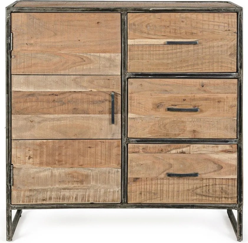 Komoda z masivu akácie v přírodní barvě 90x90x40 cm Elmer – Bizzotto