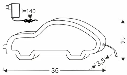 LED Dětská stolní lampa CAR LED/11W/230V černá