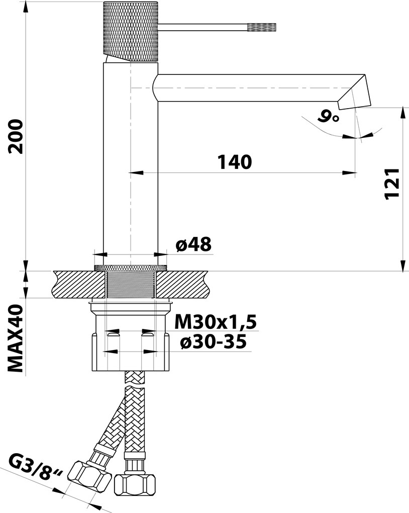 Sapho koupelnový set PUNO 60 zlato mat / černá KSET-029