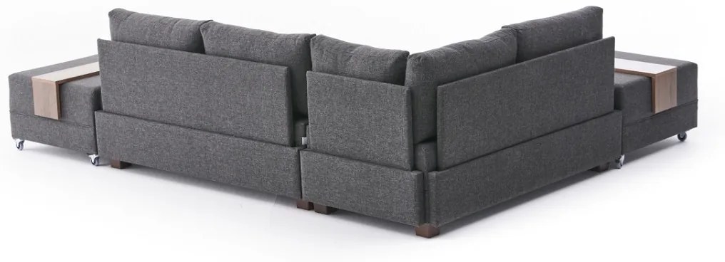 Designová rohová sedačka Ramesha 280 cm antracitová - levá