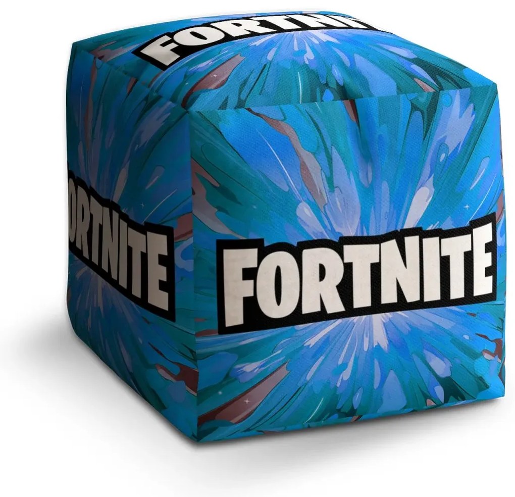 Sablio Taburet Cube FORTNITE modrá: 40x40x40 cm