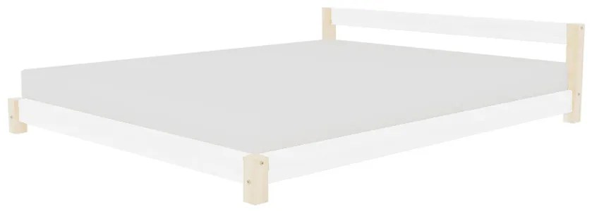 Benlemi Dvoulůžková dřevěná postel COMFY ve scandi stylu Zvolte barvu hranolů: Nelakovaná, Zvolte barvu ploch: Tmavě šedá, Zvolte rozměr: 140x200 cm