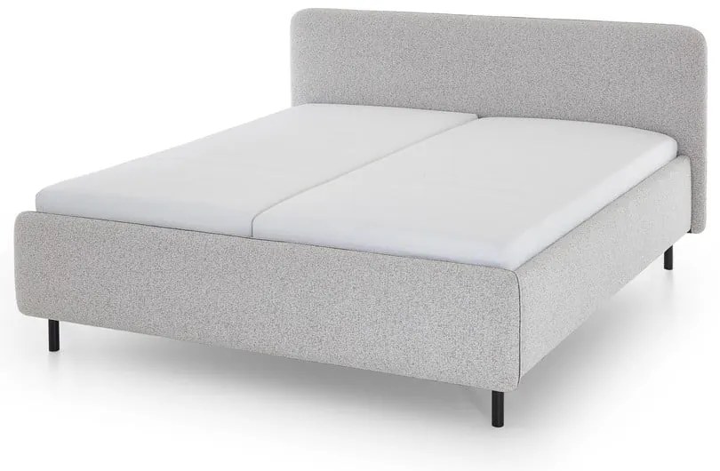 Světle šedá čalouněná dvoulůžková postel bez roštu 180x200 cm Primo – Meise Möbel
