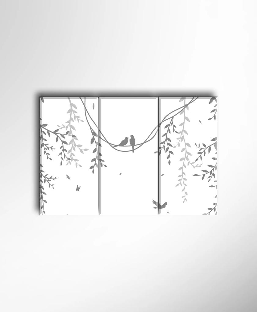 Malvis ® Minimalistický obraz ptáčci SKLAD ROZMĚR (šířka x výška): pětidílný obdélník 200x90 cm