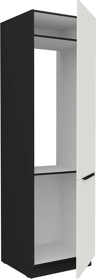 ARIA wb | vysoká skříňka 60 LO-210 2F na vestavnou lednici | 60 cm | ANTI FINGERPRINT povrch | černá/bílá