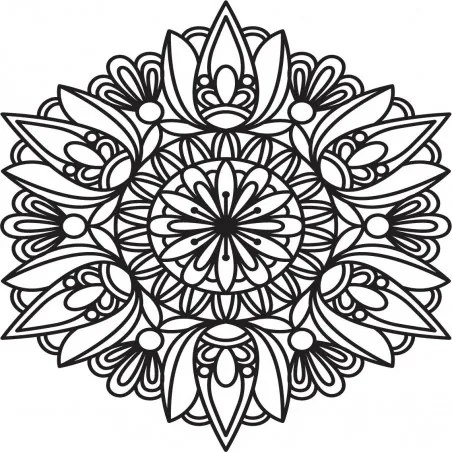 Vyřezávaný květ mandala dřevěný obraz na zeď z překližky I 3D HODINY PR0254